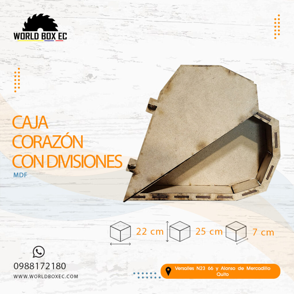 Caja corazón con divisiones - WORLDBOX
